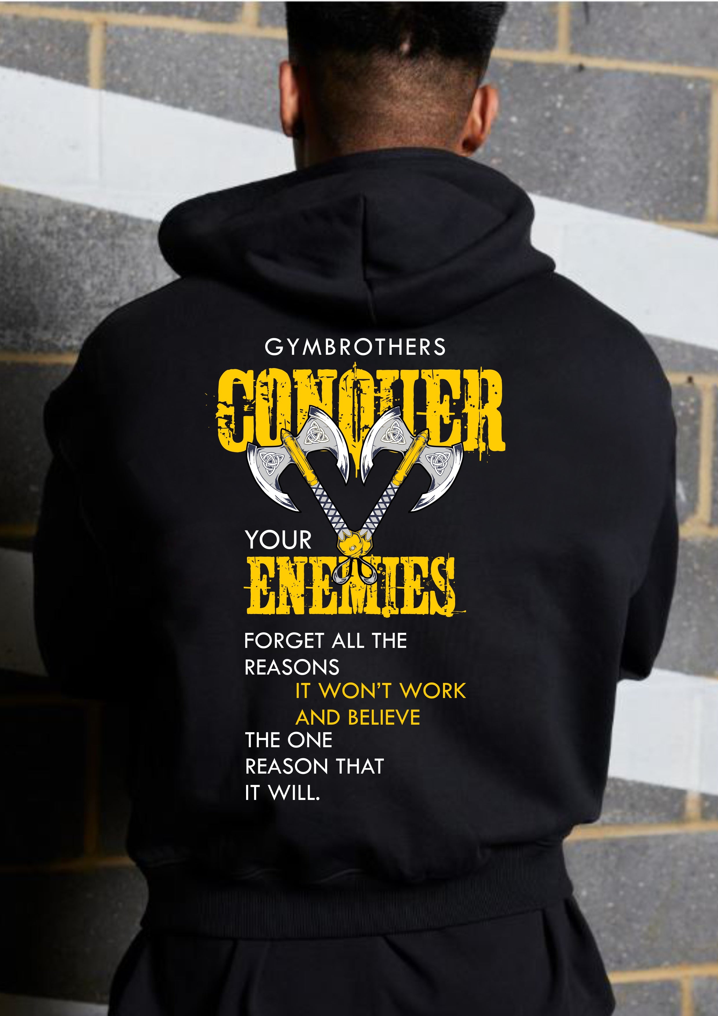 CONQUER YOUR ENEMIES (Winter Hoodie) – Gymbrothers