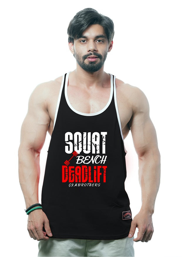 SQUAT BENCH DEADLIFT Men's Gym Stringer – Gymbrothers