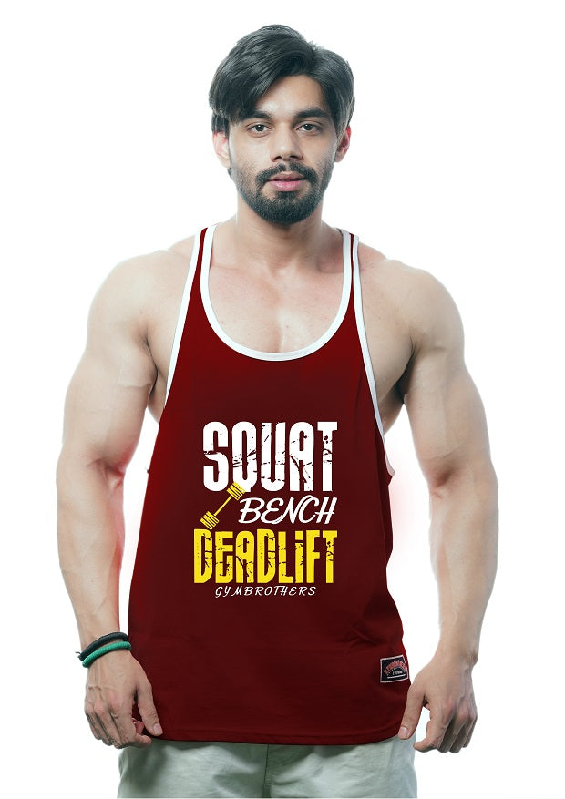Gymbrothers SQUAT BENCH DEADLIFT Gym Stringer for Men
